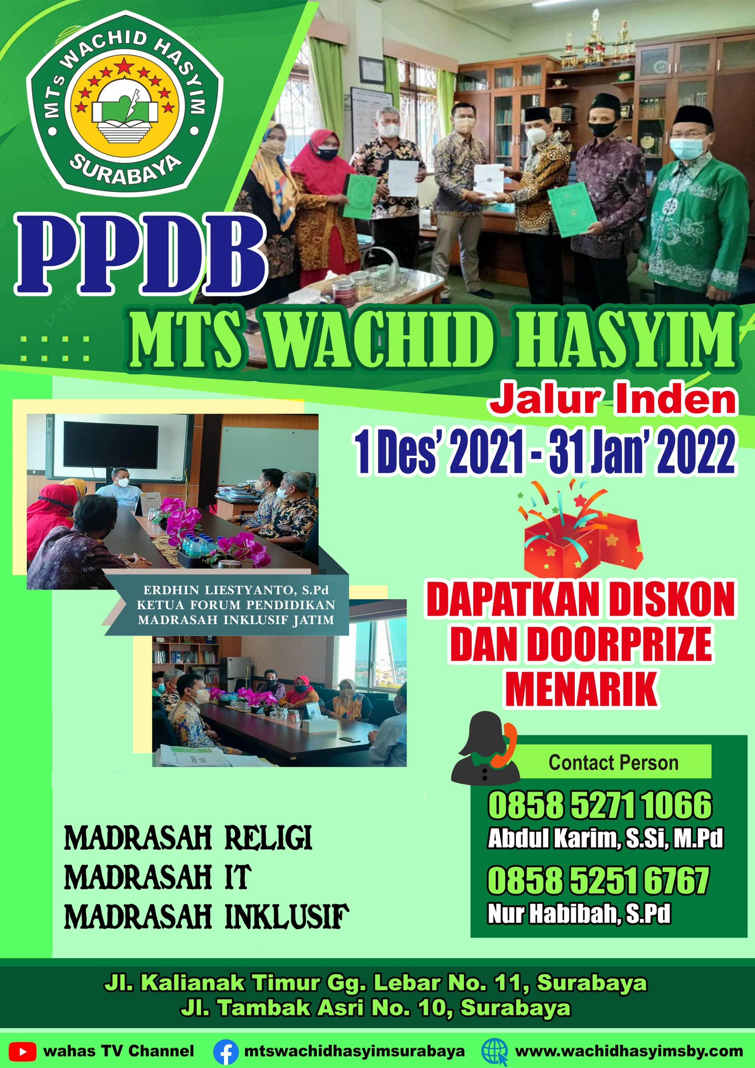 INFORMASI PPDB JALUR INDEN 2022-2023 – MTs. WACHID HASYIM SURABAYA