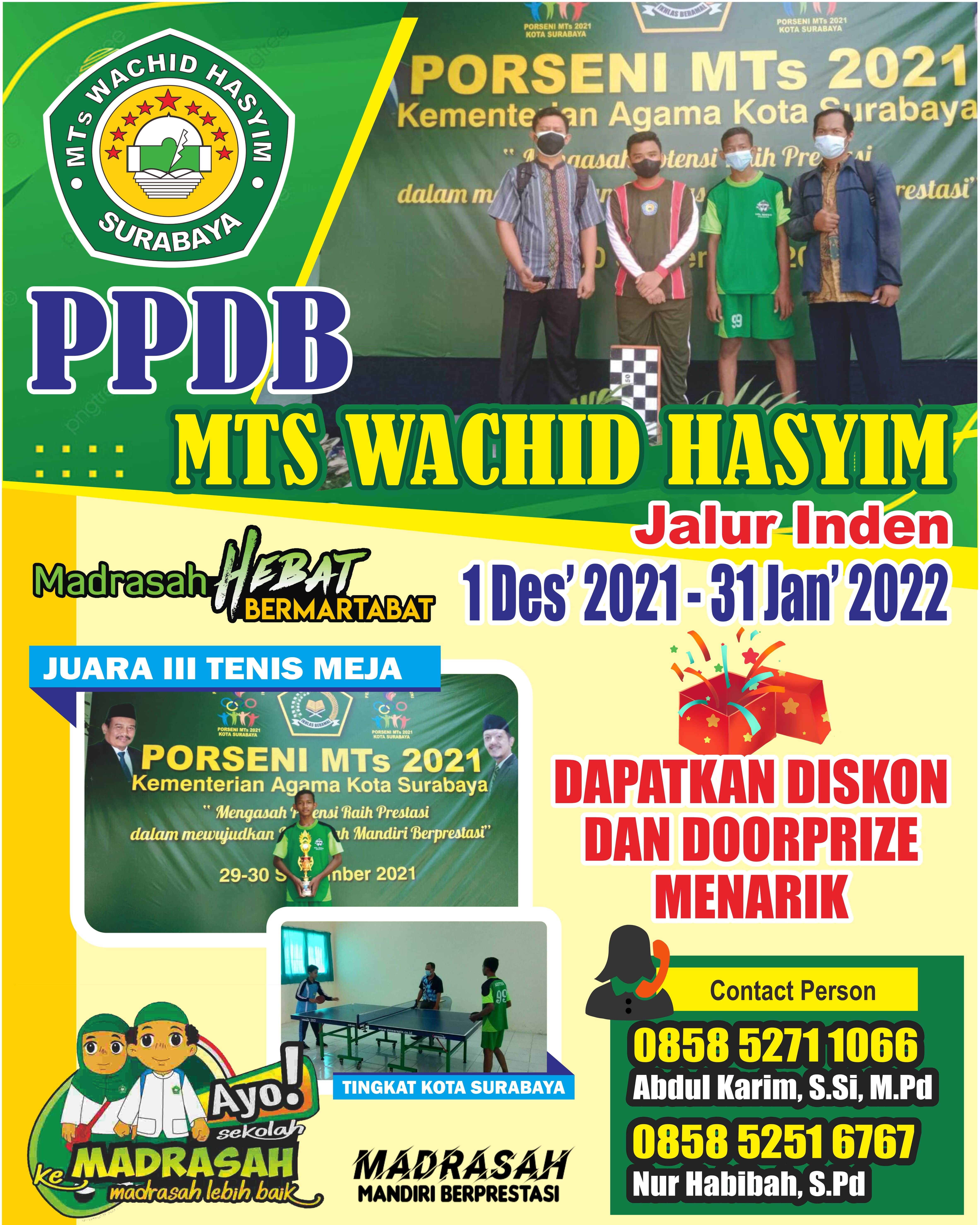 INFORMASI PPDB JALUR INDEN 2022-2023 – MTs. WACHID HASYIM SURABAYA